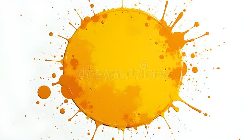Solid Circle Fill Yellow and Orange Color Splash on a White Back Ground ...