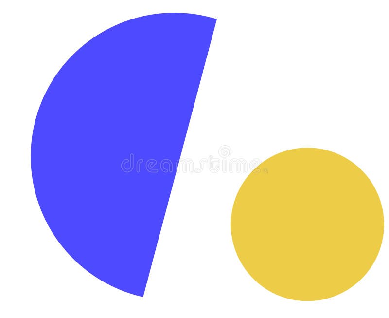 Solid Circle Half and Quarter Shape with Primary Color Shape Element ...