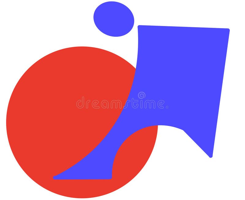 Solid Circle Half and Quarter Shape with Primary Color Shape Element ...