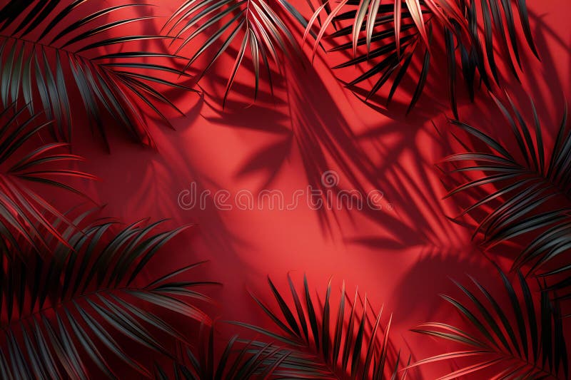 A Solid Color Background with the Shadow of Palm Leaves on it ...