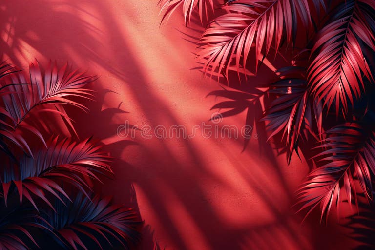 A Solid Color Background with the Shadow of Palm Leaves on it ...