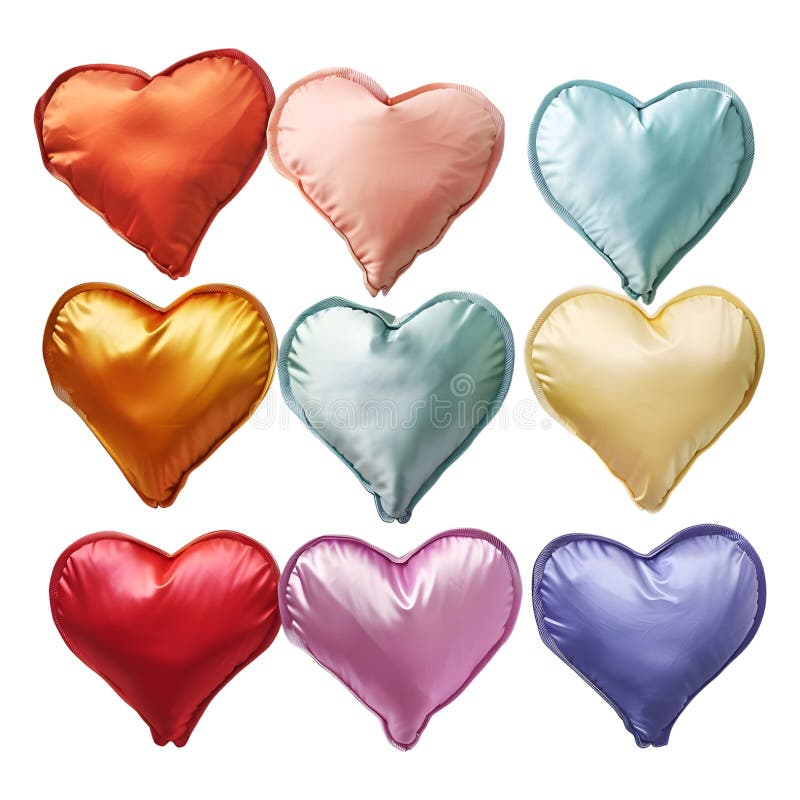 Solid Color Heart Shape Cushion on Transparent Background - Ai ...