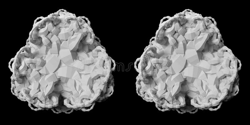 Solid 3D Fractal Stereo Pair Stock Illustration - Illustration of ...