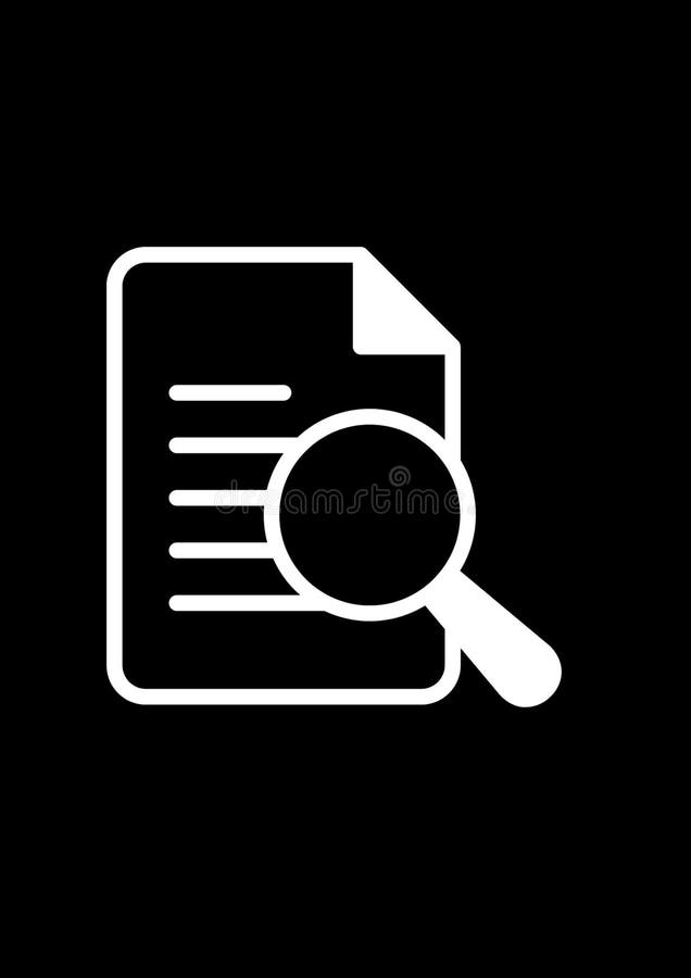 Solid Dark Document Search Icon - Focused File Examination Stock ...