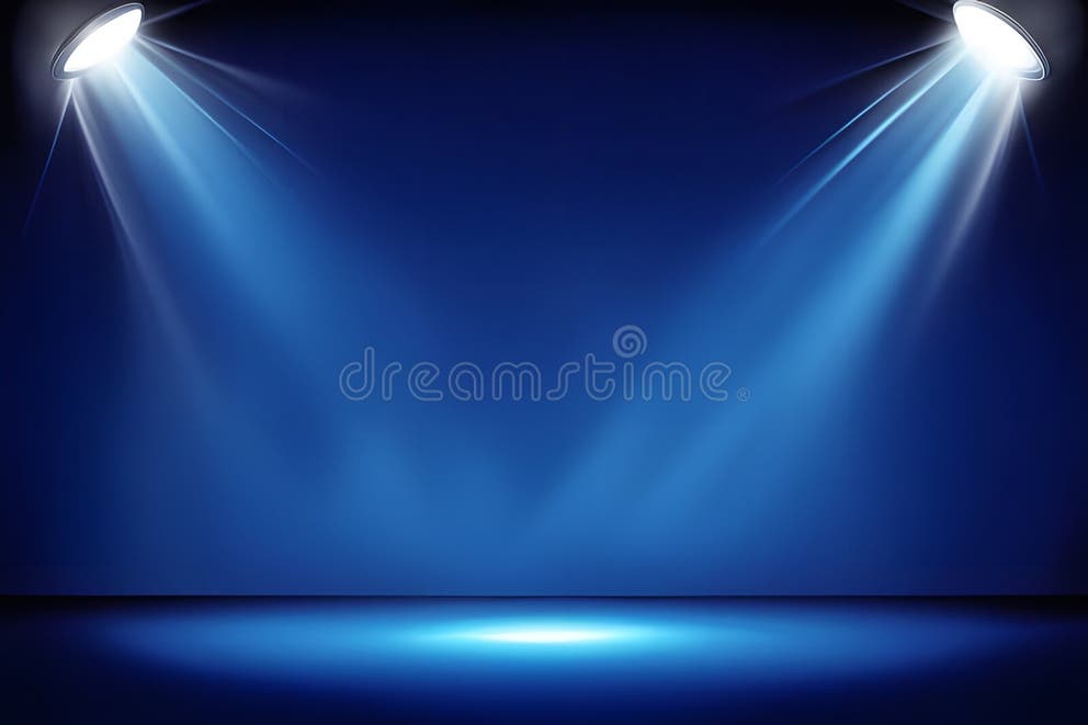 Solid Deep Blue Background with Spotlights Creating an Elegant and ...