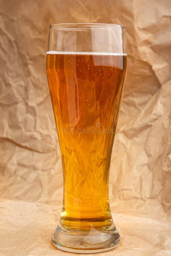 Solid, Elite Amber Colored German Lager in a Tall Glass Stock Image ...