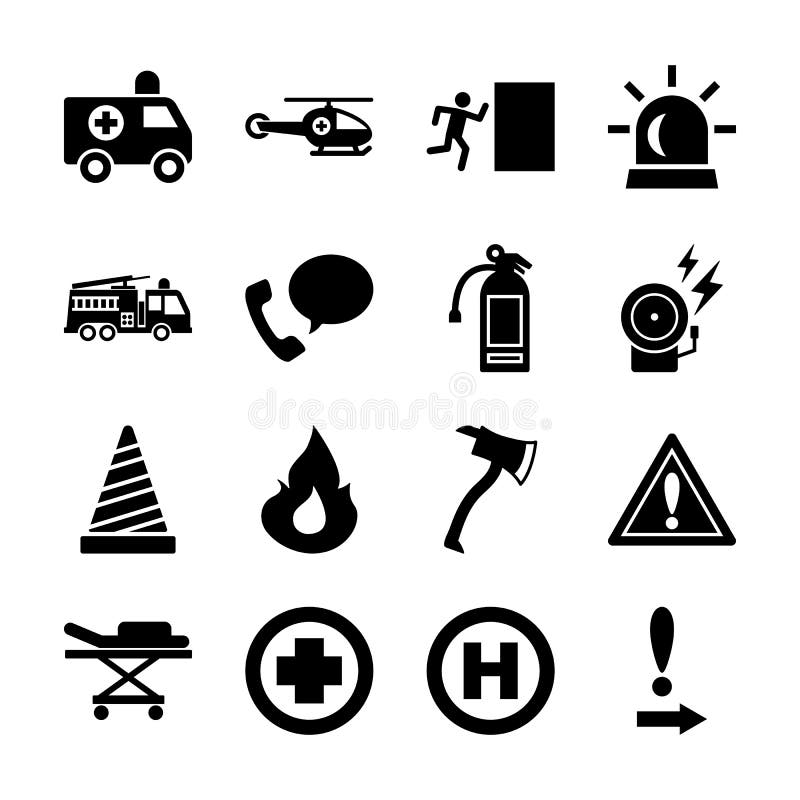 Solid-Emergency-Symbol vektor abbildung. Illustration von feuerwehrmann ...