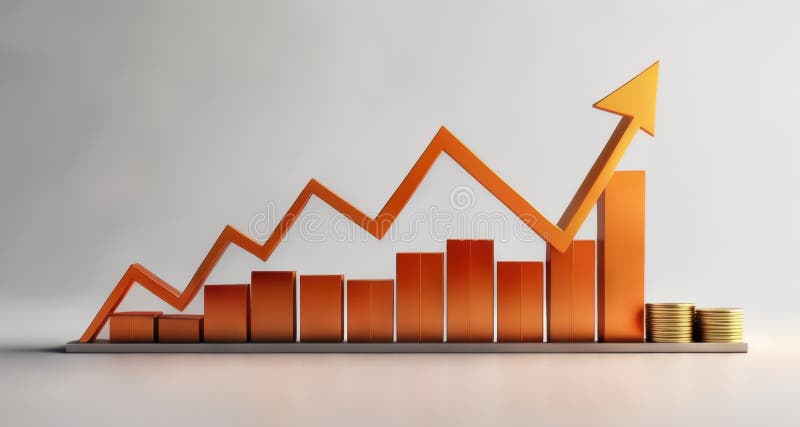 Solid Financial Growth, Symbolized by a Stack of Coins and a Rising ...