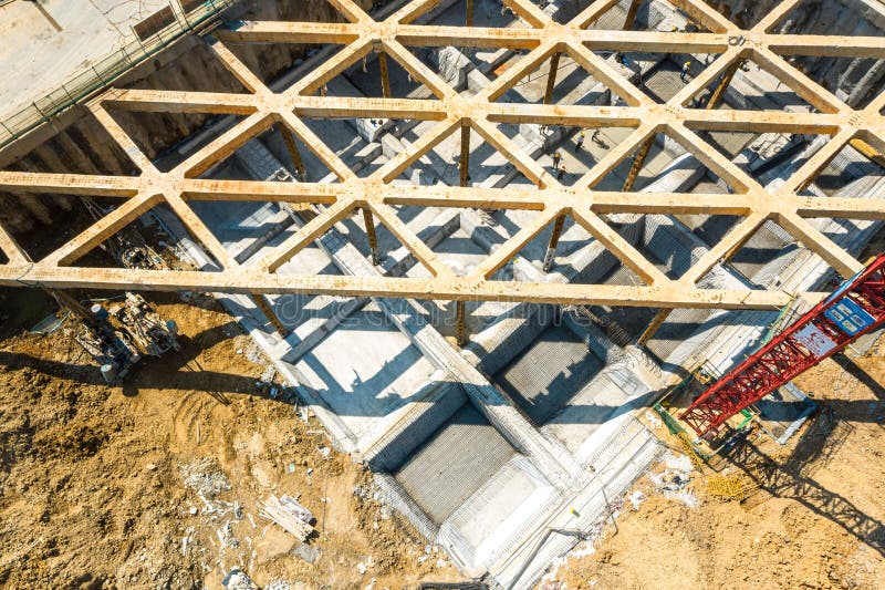 Solid Foundation Structure of the Construction Site Stock Image - Image ...