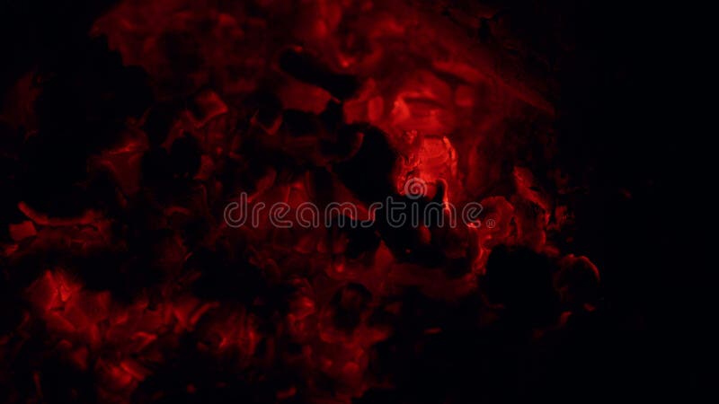 Solid Fuel Boiler. Embers Glowing in Blazing Fire Bonfire. Fire Burning ...