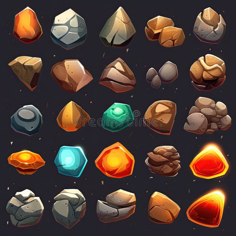 Cracked Games Stone Rock Ai Generated Stock Photo - Image of cracked ...