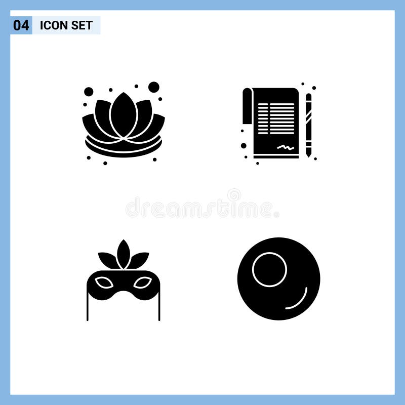 Stock Vector Icon Pack of 4 Line Signs and Symbols for Chinese, Mask ...