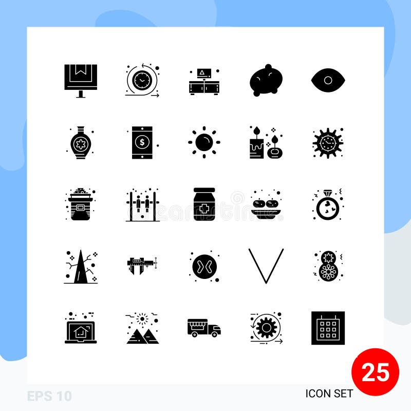 Stock Vector Icon Pack of 25 Line Signs and Symbols for Face, Vegetable ...