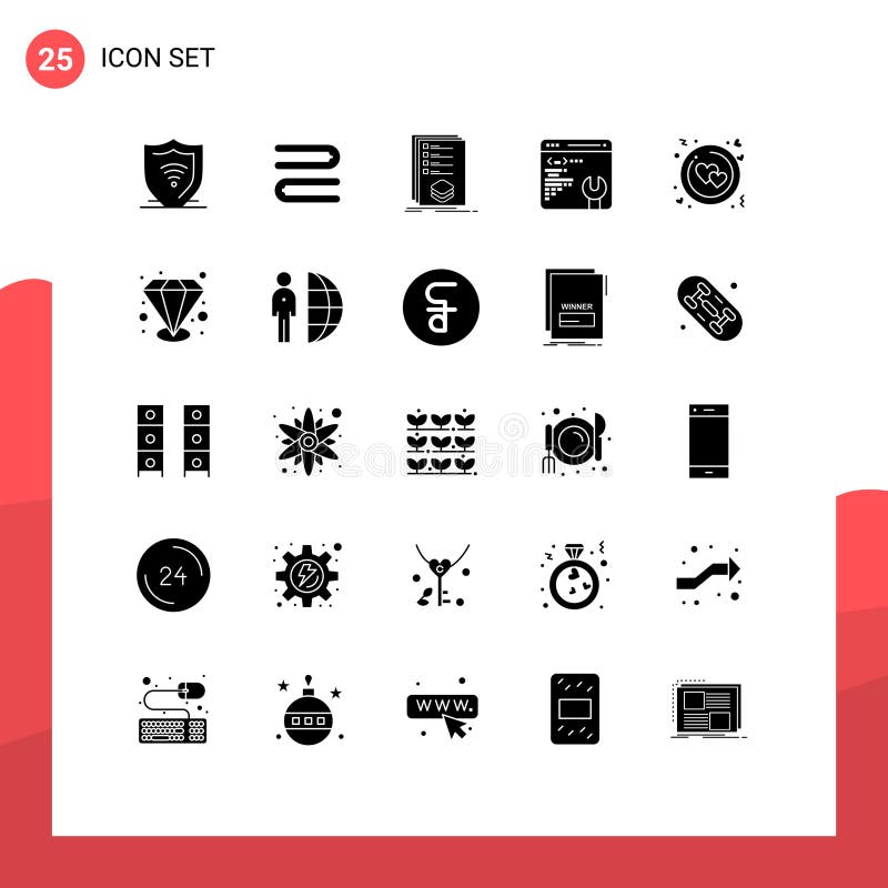 25 Solid Glyph Concept for Websites Mobile and Apps Ring, Circle, Check ... 25 Solid Glyph Concept for Websites Mobile and Apps Ring, Circle, Check ...