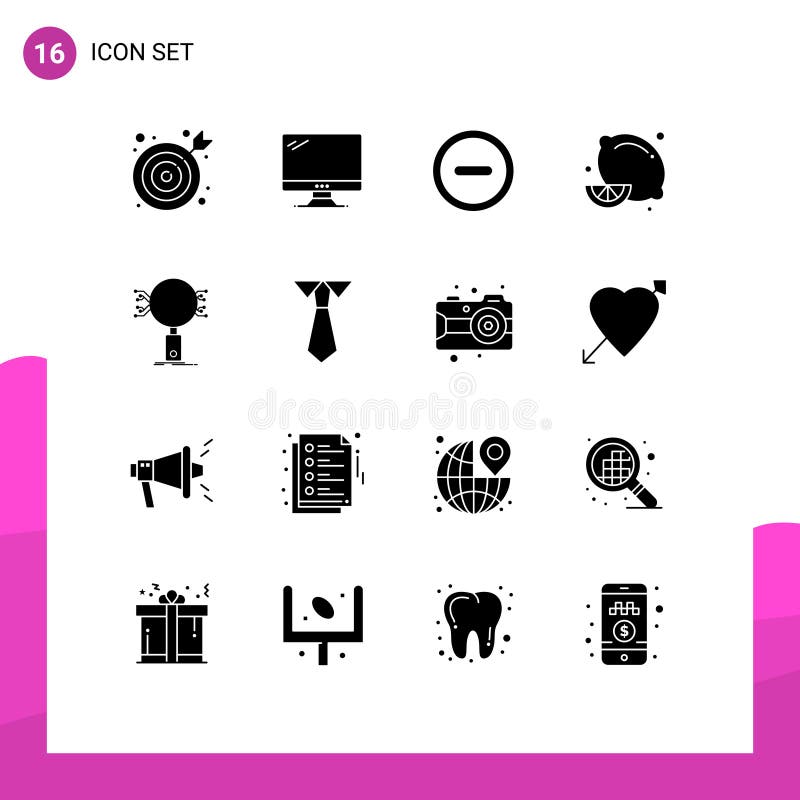 Solid Glyph Pack of 16 Universal Symbols of Information, Analysis ...