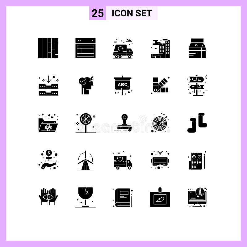 Solid Glyph Pack of 25 Universal Symbols of Juice, Drink, Life, Bottle ...