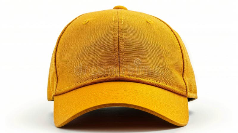 Solid Gold Baseball Cap Sits Against a Crisp White Backdrop Stock Image ...
