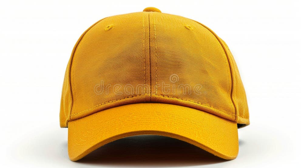 Solid Gold Baseball Cap Sits Against a Crisp White Backdrop Stock Image ...