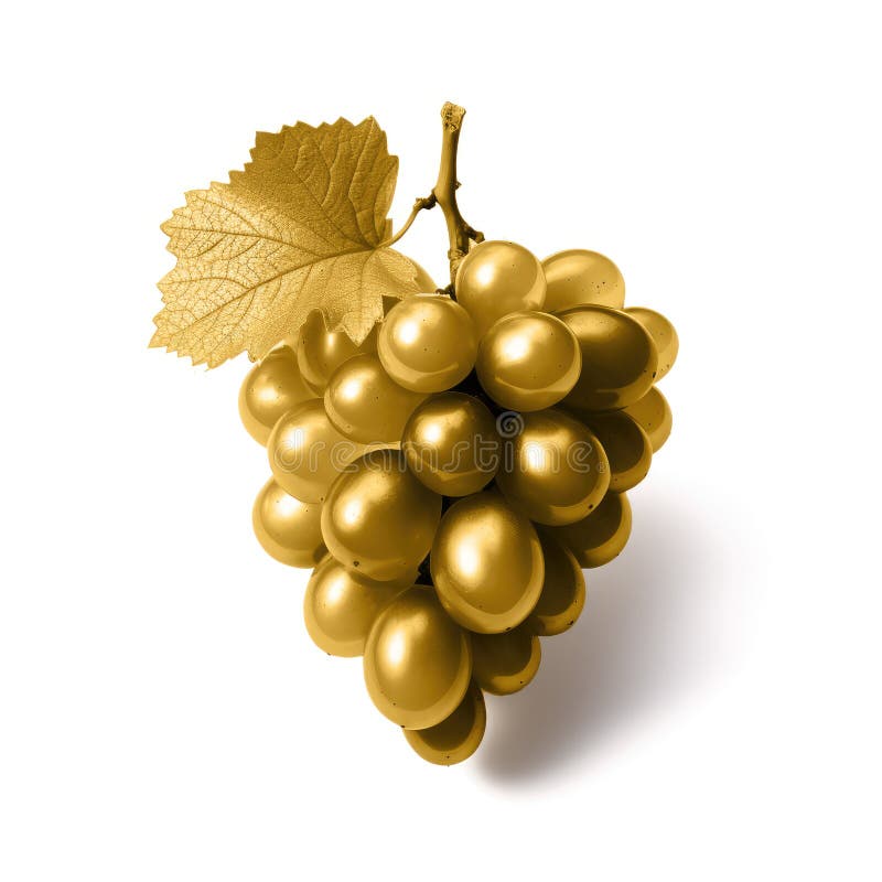 A Solid Gold Grape Against a White Background, Radiating Luxury, Ai ...
