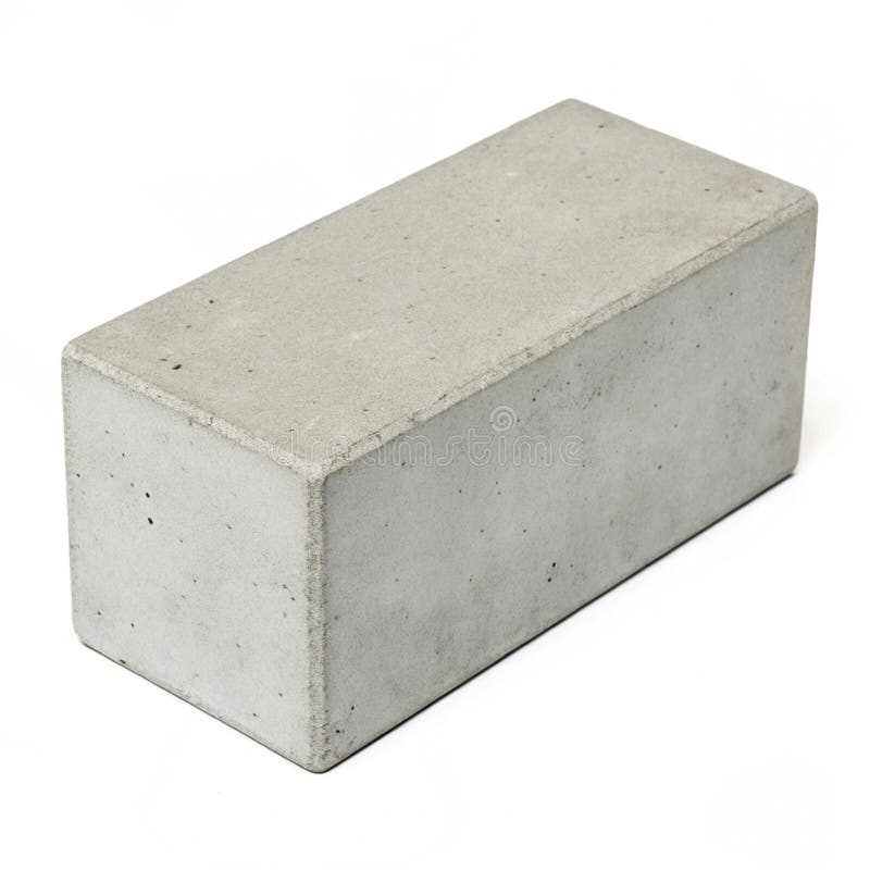Gray Concrete Block Isolated on White Background Stock Illustration ...