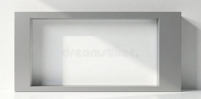 Solid Gray Rectangular Frame, Clean White Backdrop, Border, Frame Stock ...