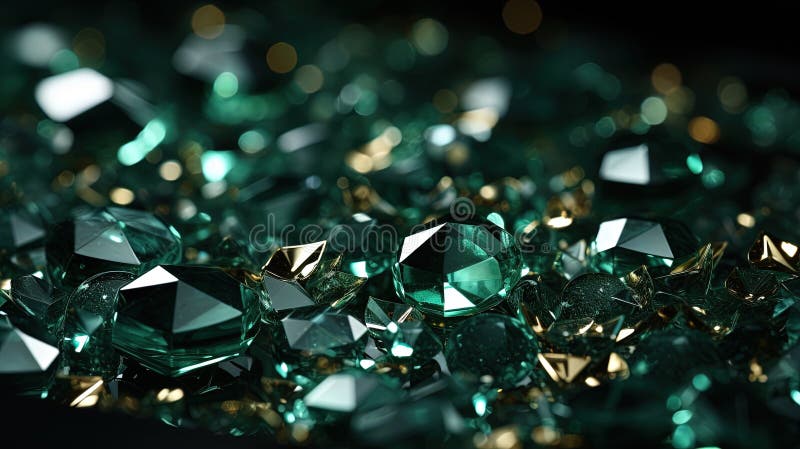 Solid Green Color Gem in Sparkles Glitter Defocused Background Stock ...