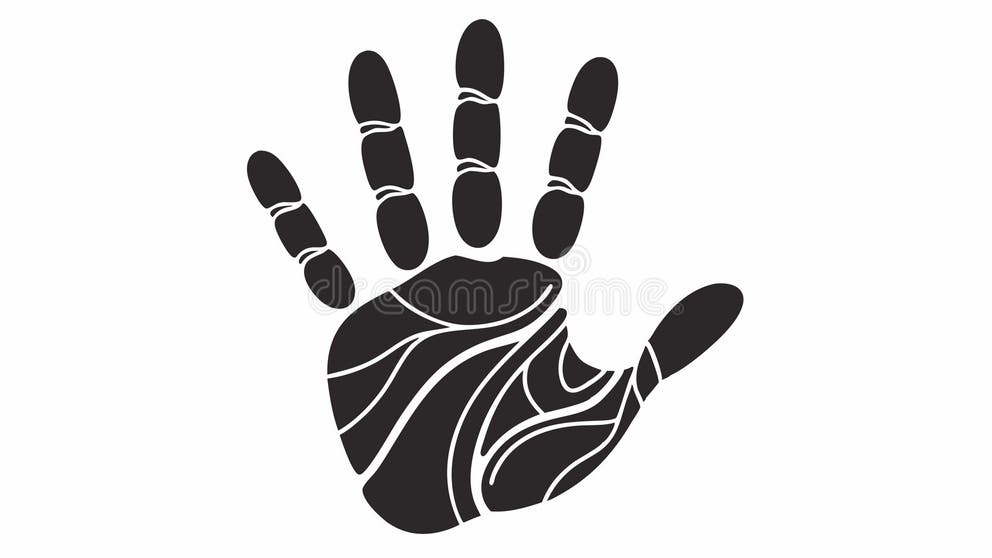 Solid Handprint. Human Identity and Impression, Vector Design ...