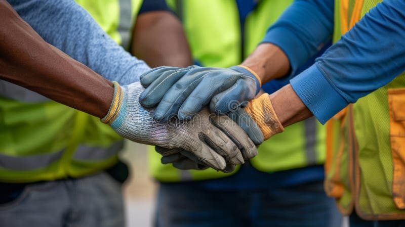 Solid Handshake between Workers.AI Generated Image Stock Image - Image ...