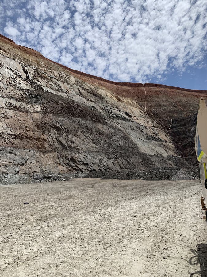 Hard Wall Pit Mining stock photo. Image of soil, wall - 214546416