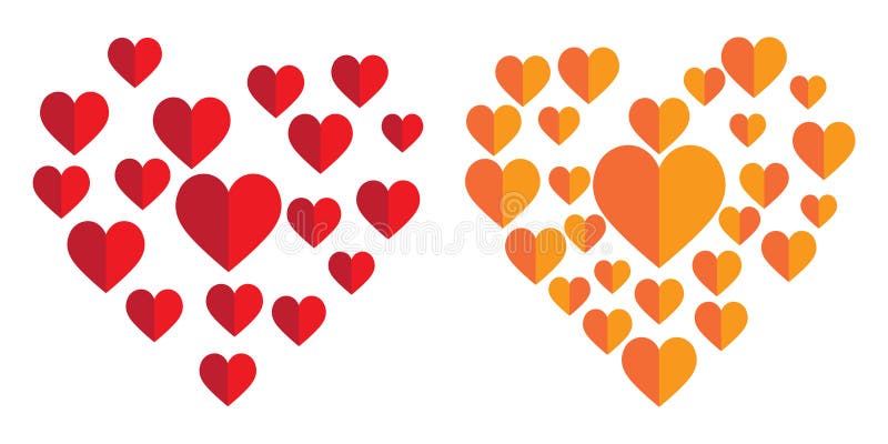 Solid Heart Shape Collection Made of Different Shaped Vector ...