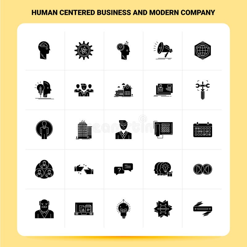 Solid 25 Human Centered Business and Modern Company Icon Set. Vector ...