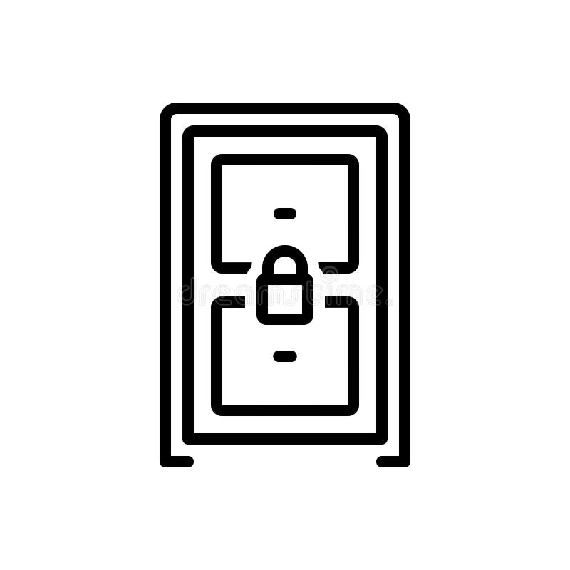 Black Line Icon for Solid, Hard and Rigid Stock Vector - Illustration ...