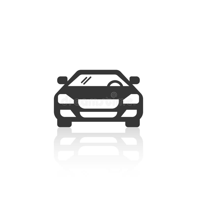 Solid Icons for Black Car Front and Shadow,vector Illustrations Stock ...