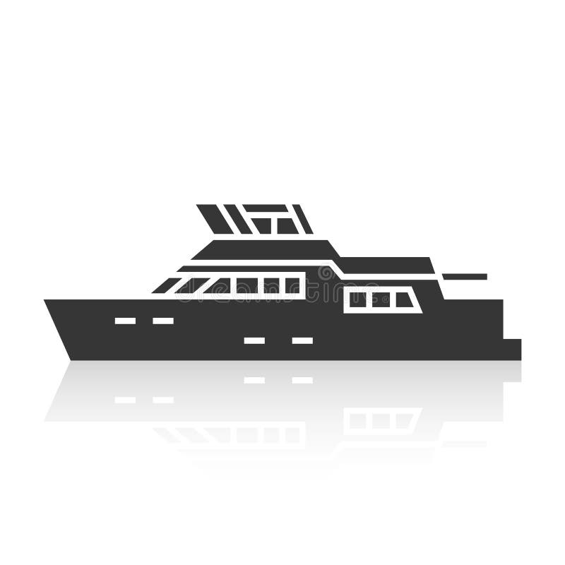 Solid Icons for Boat and Shadow, Vector Illustrations Stock Vector ...