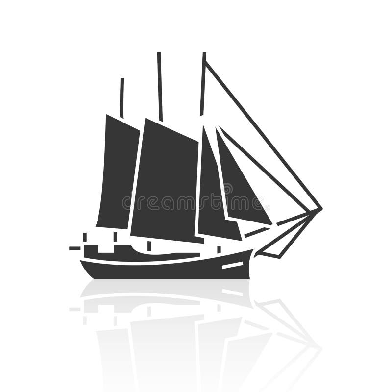 Solid Icons for Boat and Shadow, Vector Illustrations Stock Vector ...