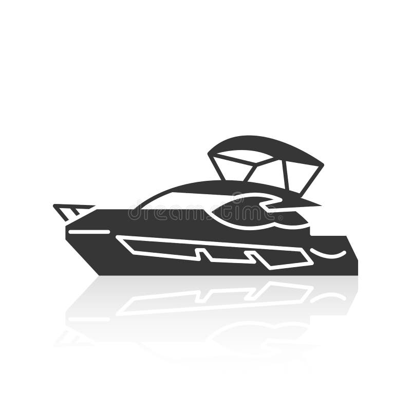 Solid Icons for Boat and Shadow, Vector Illustrations Stock Vector ...