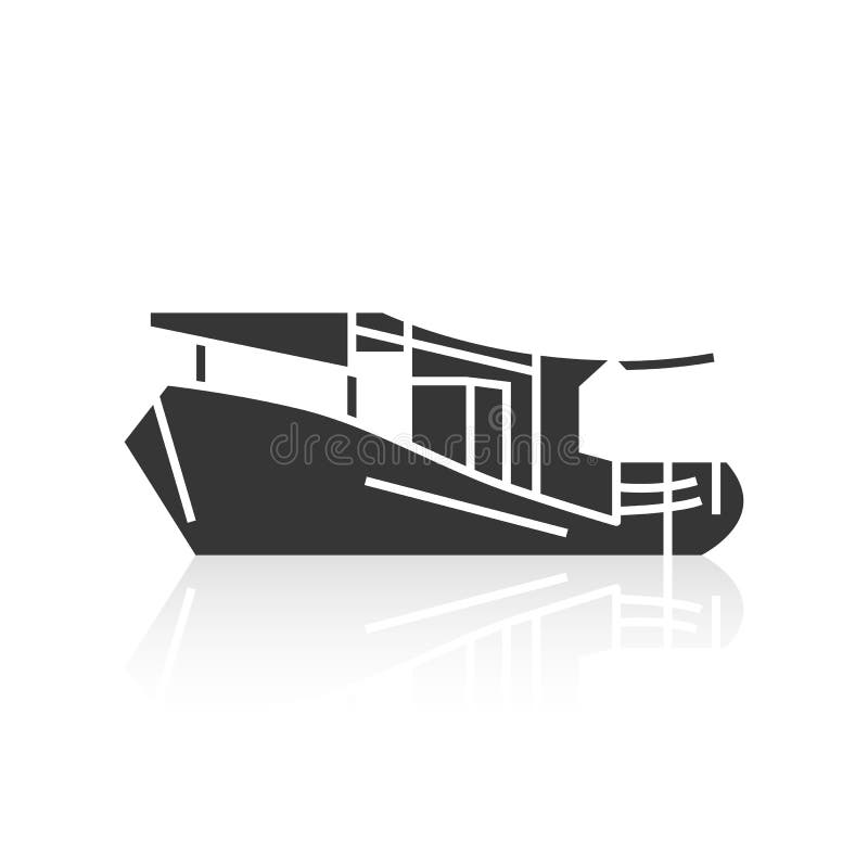 Solid Icons for Boat and Shadow, Vector Illustrations Stock Vector ...