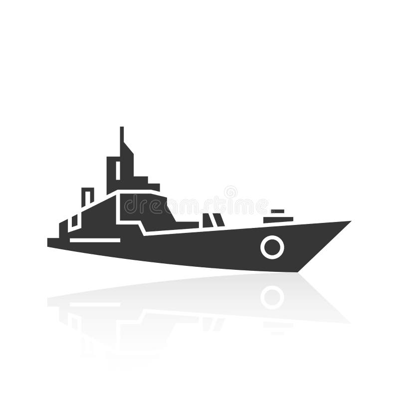 Solid Icons for Boat and Shadow, Vector Illustrations Stock Vector ...