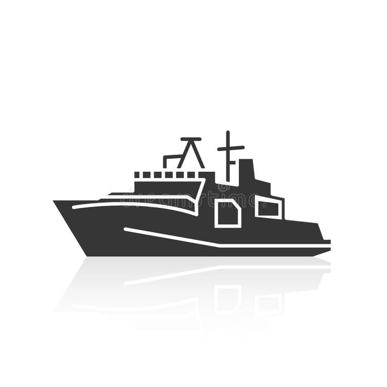 Solid Icons for Boat and Shadow, Vector Illustrations Stock Vector ...