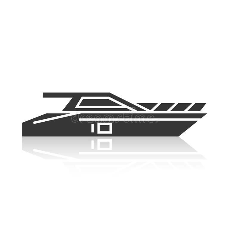 Solid Icons for Boat and Shadow, Vector Illustrations Stock Vector ...