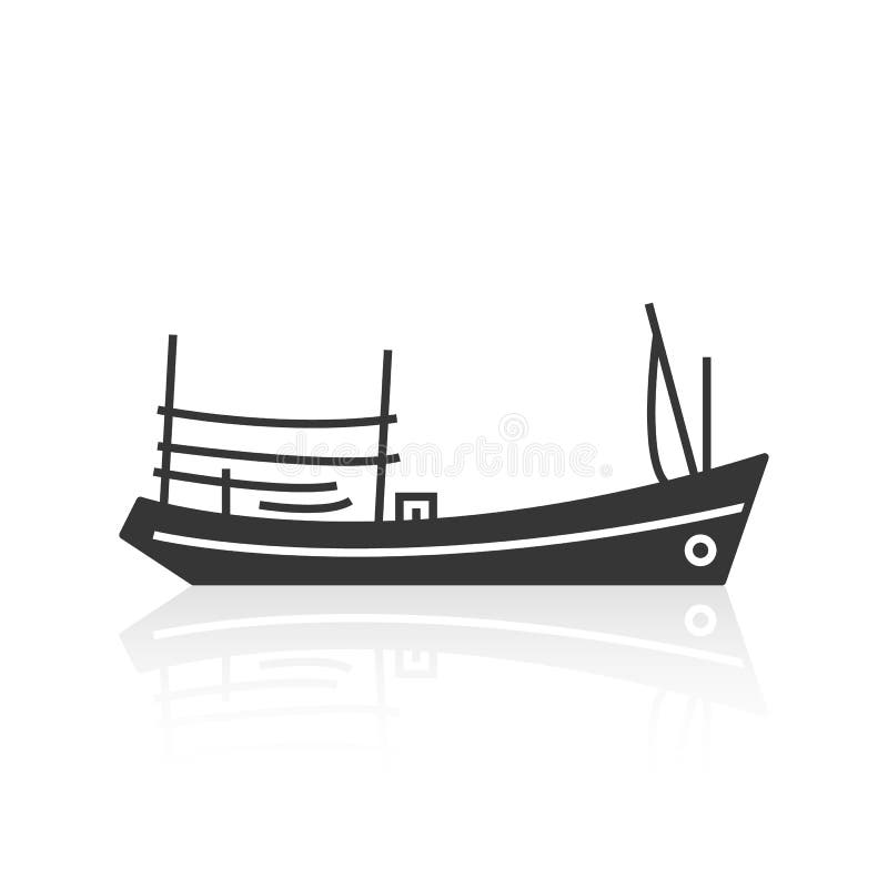 Solid Icons for Boat and Shadow, Vector Illustrations Stock Vector ...