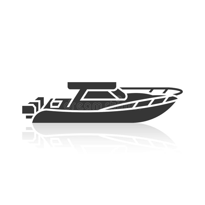 Solid Icons for Boat and Shadow, Vector Illustrations Stock Vector ...
