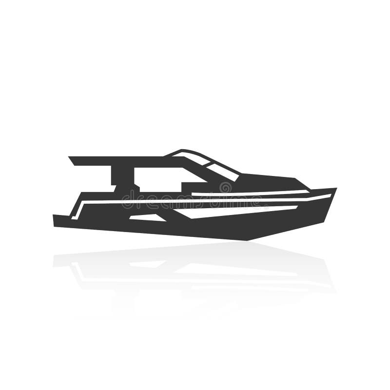 Solid Icons for Boat and Shadow, Vector Illustrations Stock Vector ...