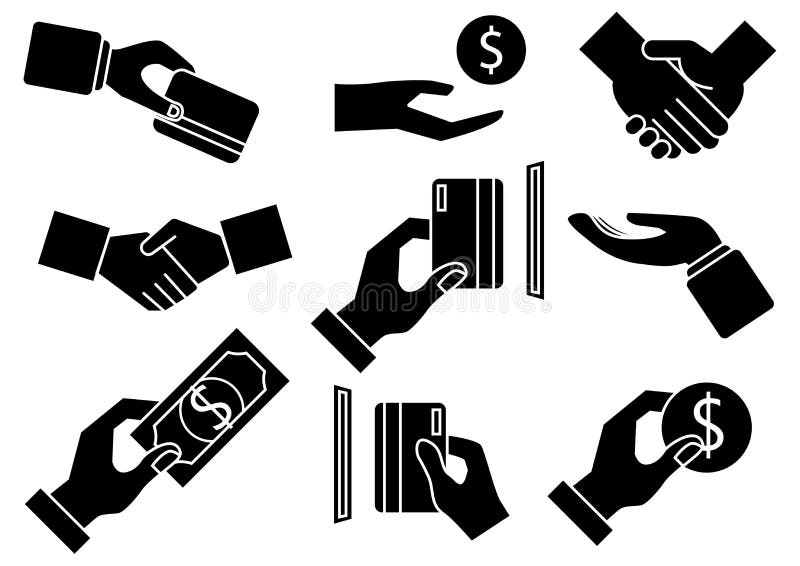 Solid Icons for Business, Handshake, Payment, Money, Coin, Dollar ...