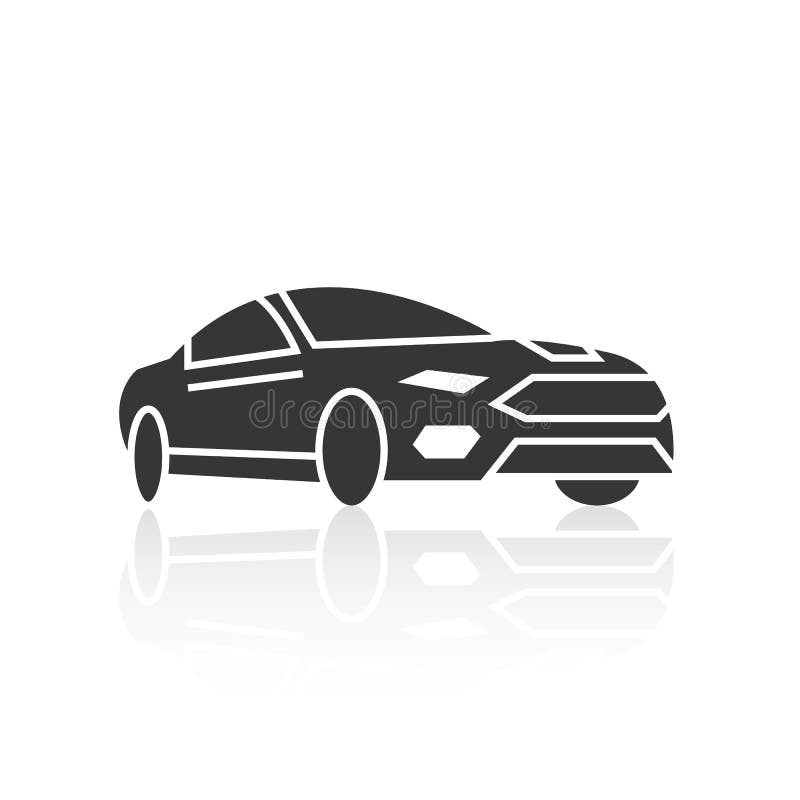 Solid Icons for Car Side View and Shadow,vector Illustrations Stock ...