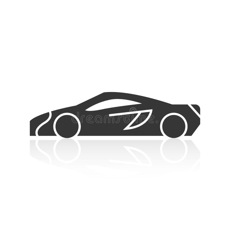 Solid Icons for Car Side View and Shadow,vector Illustrations Stock ...