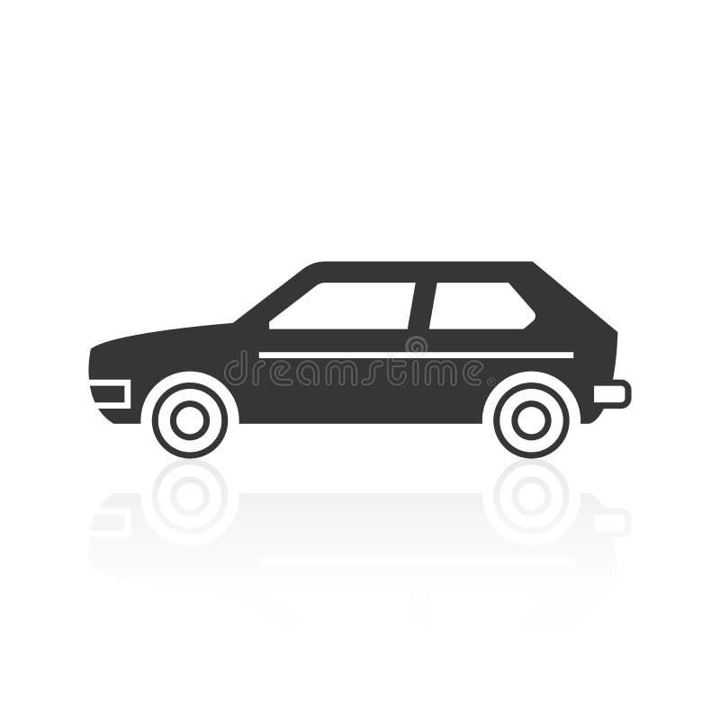 Solid Icons for Car Side View and Shadow,vector Illustrations Stock ...