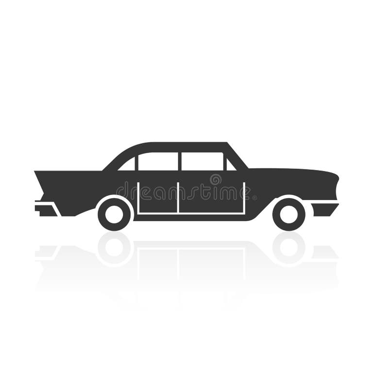 Solid Icons for Car Side View and Shadow,vector Illustrations Stock ...