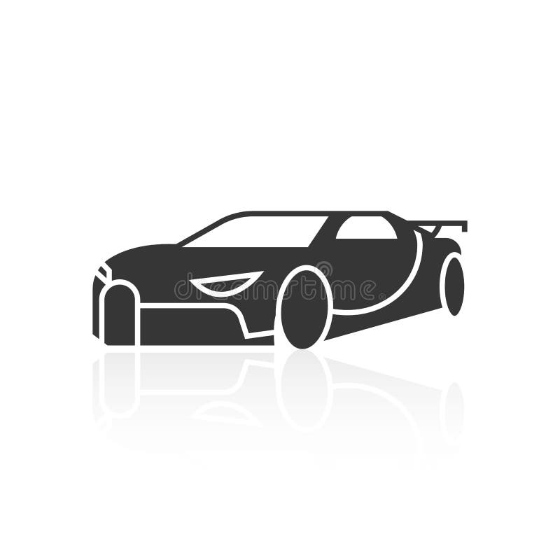 Solid Icons for Car Side View and Shadow,vector Illustrations Stock ...