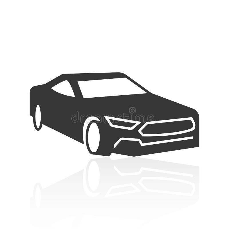 Solid Icons for Car Side View and Shadow,vector Illustrations Stock ...